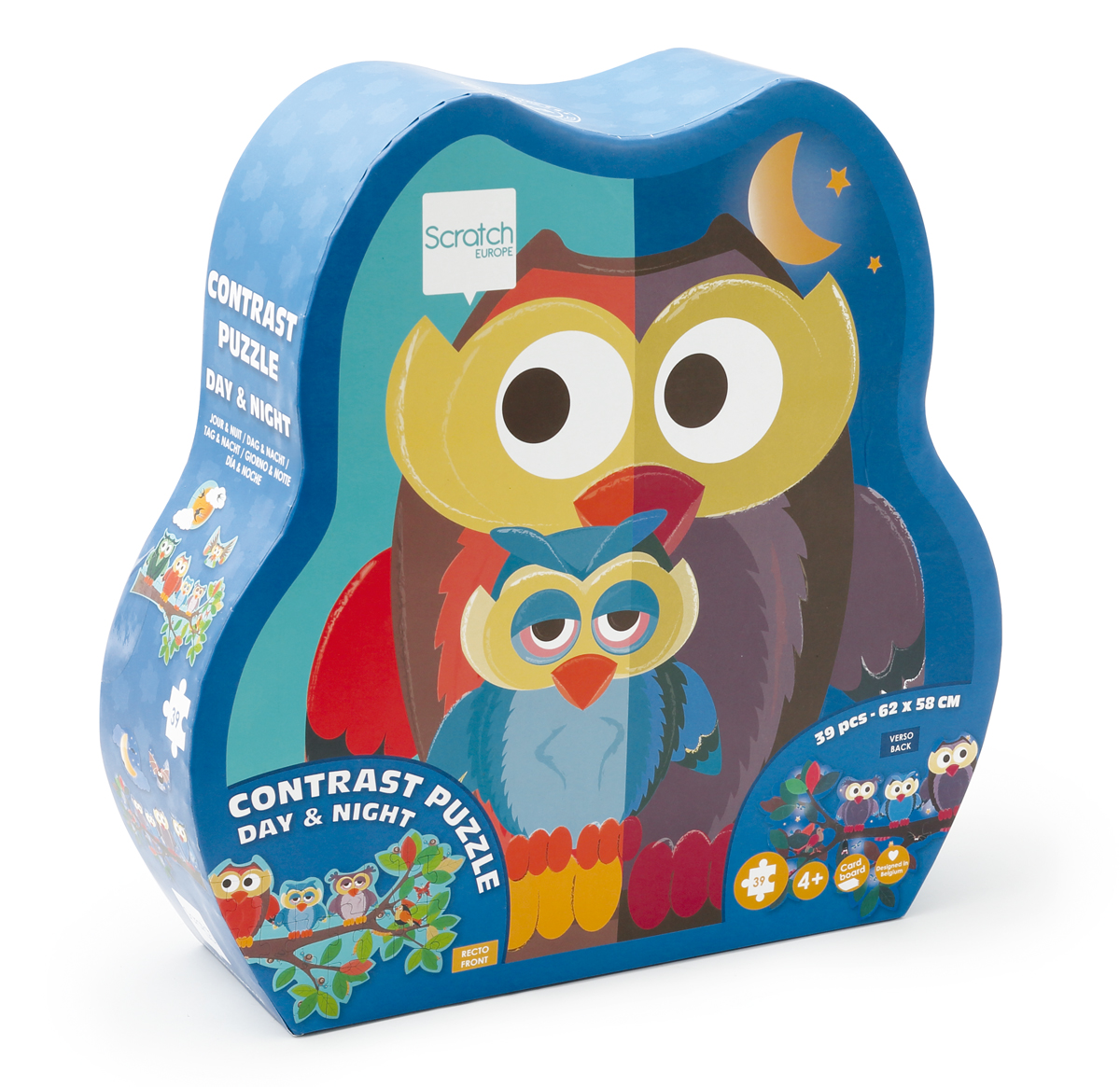 Scratch Contour Puzzle - Sove danju i noću